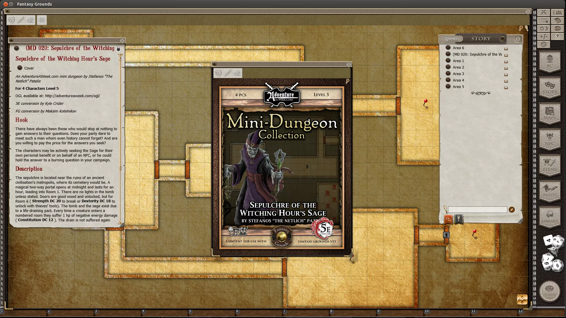 5E Mini-Dungeon #020: Sepulchre of the Witching Hour's Sage for Fantasy ...