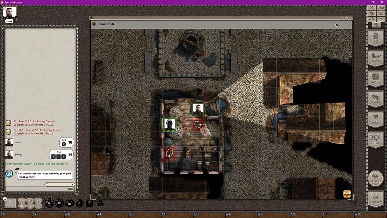 Black Scrolls Medieval Fantasy City (Map Tile Pack) for Fantasy Grounds