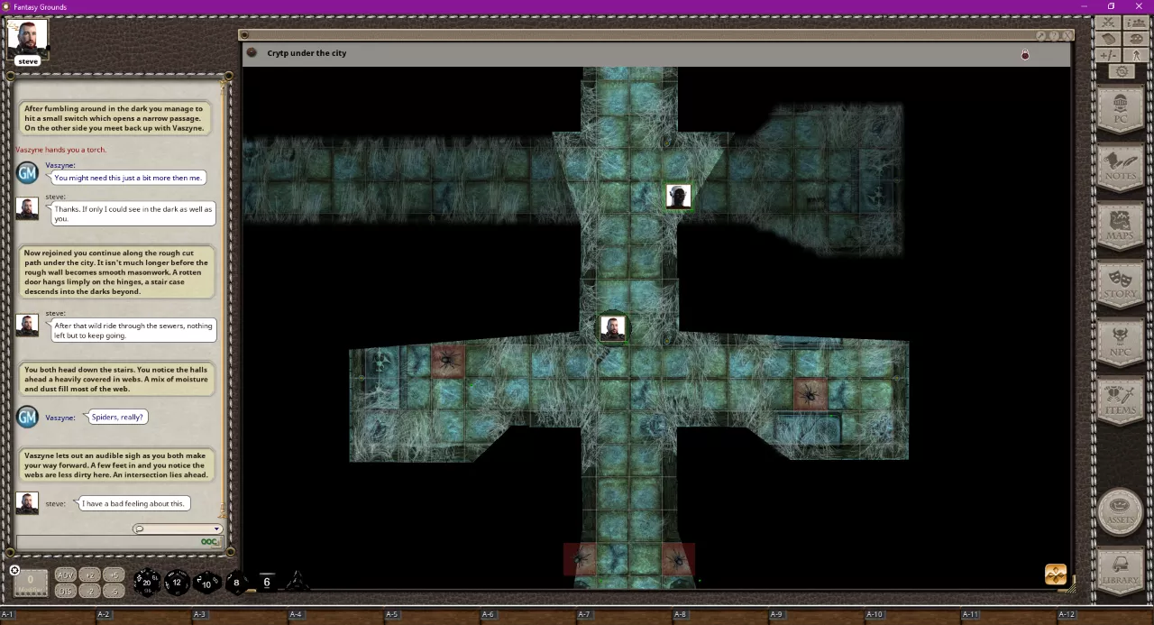 Black Scrolls Dark Crypts (Map Tile Pack) for Fantasy Grounds