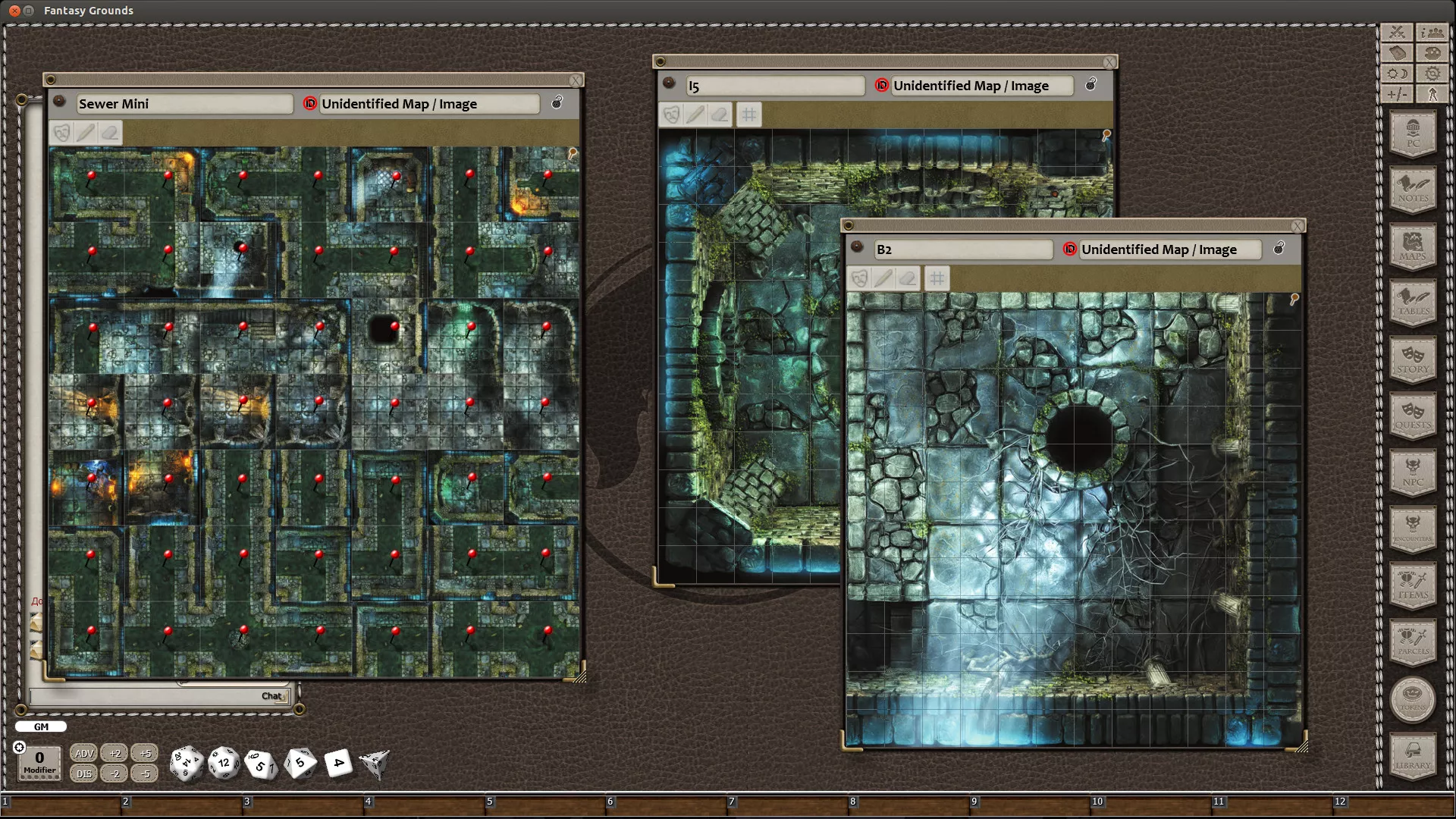 Black Scrolls Sewer (Map Pack) for Fantasy Grounds
