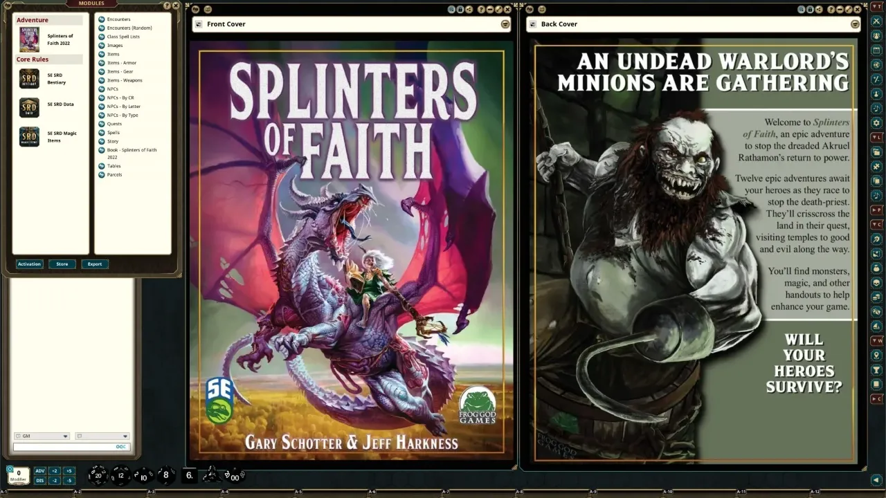 Splinters of Faith 2022 (5E) for Fantasy Grounds