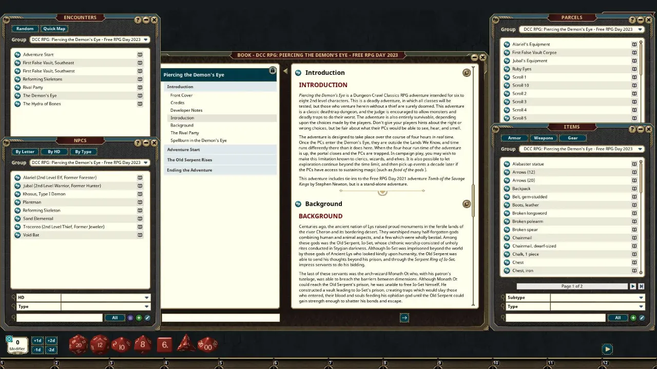 DCC RPG: Piercing the Demon's Eye - Free RPG Day 2023 for Fantasy Grounds