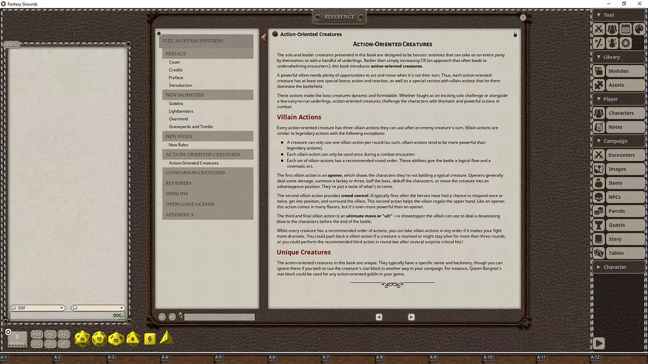 Flee, Mortals! for Fantasy Grounds