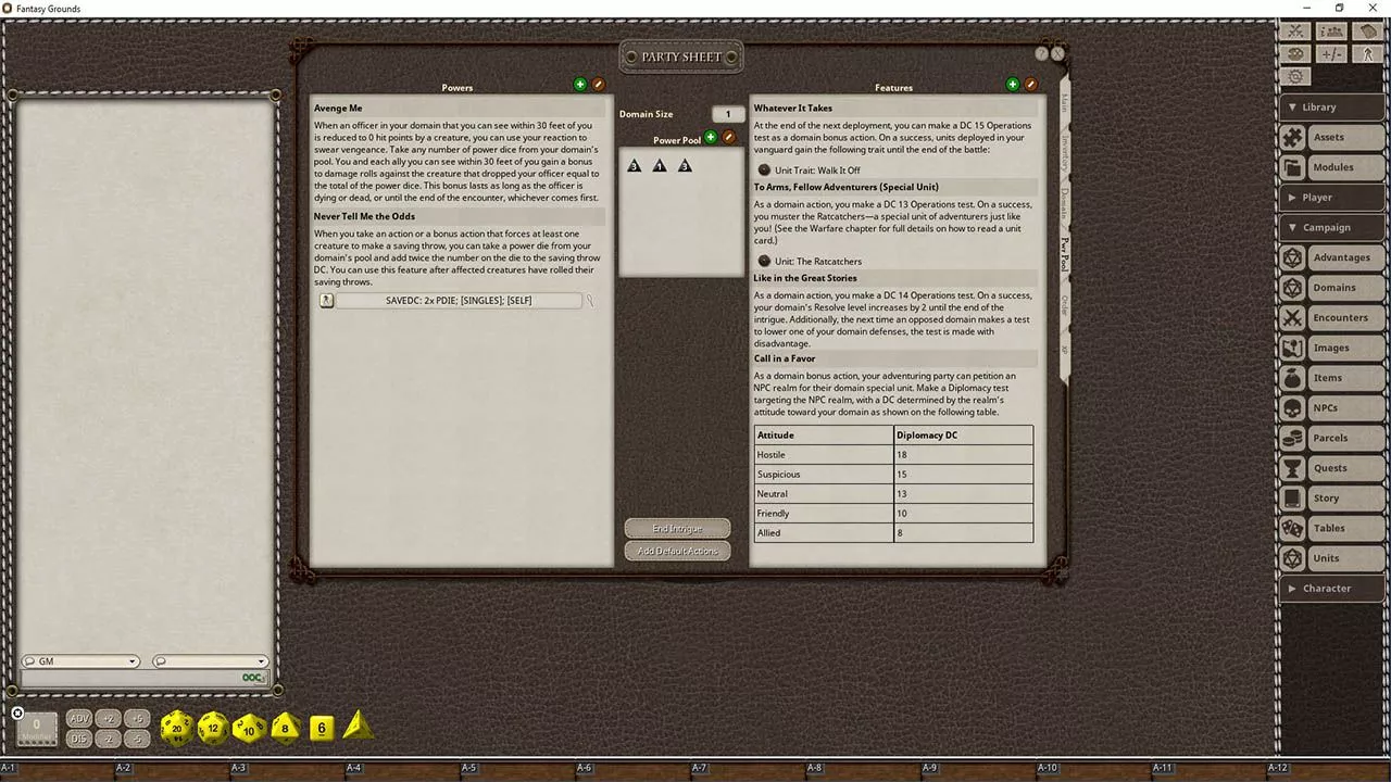 Kingdoms & Warfare for Fantasy Grounds