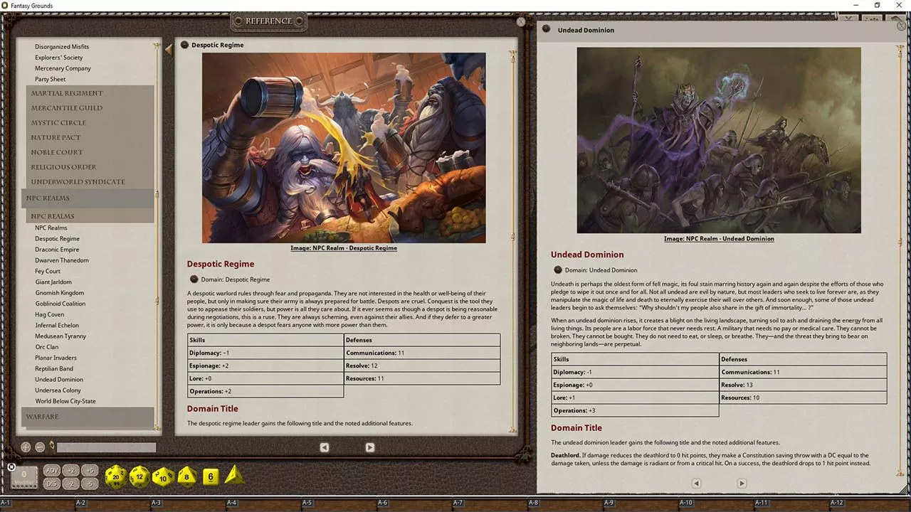 Kingdoms & Warfare for Fantasy Grounds
