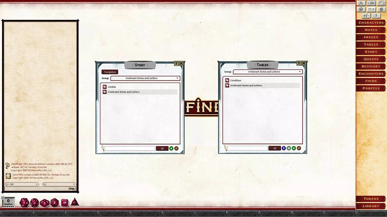 Rumours, Notes and Books Collection (Pathfinder 2E) for Fantasy Grounds
