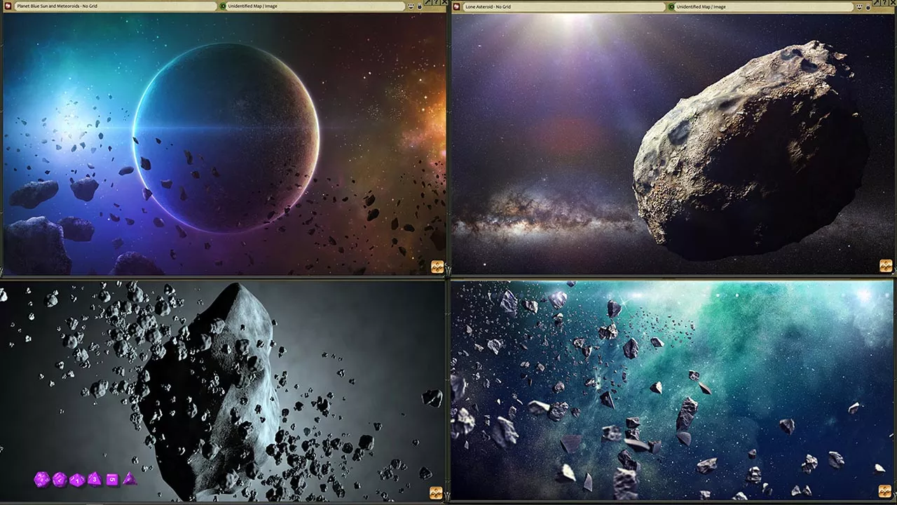 Star Battles: Nebulae and Asteroids Space Map Pack for Fantasy Grounds