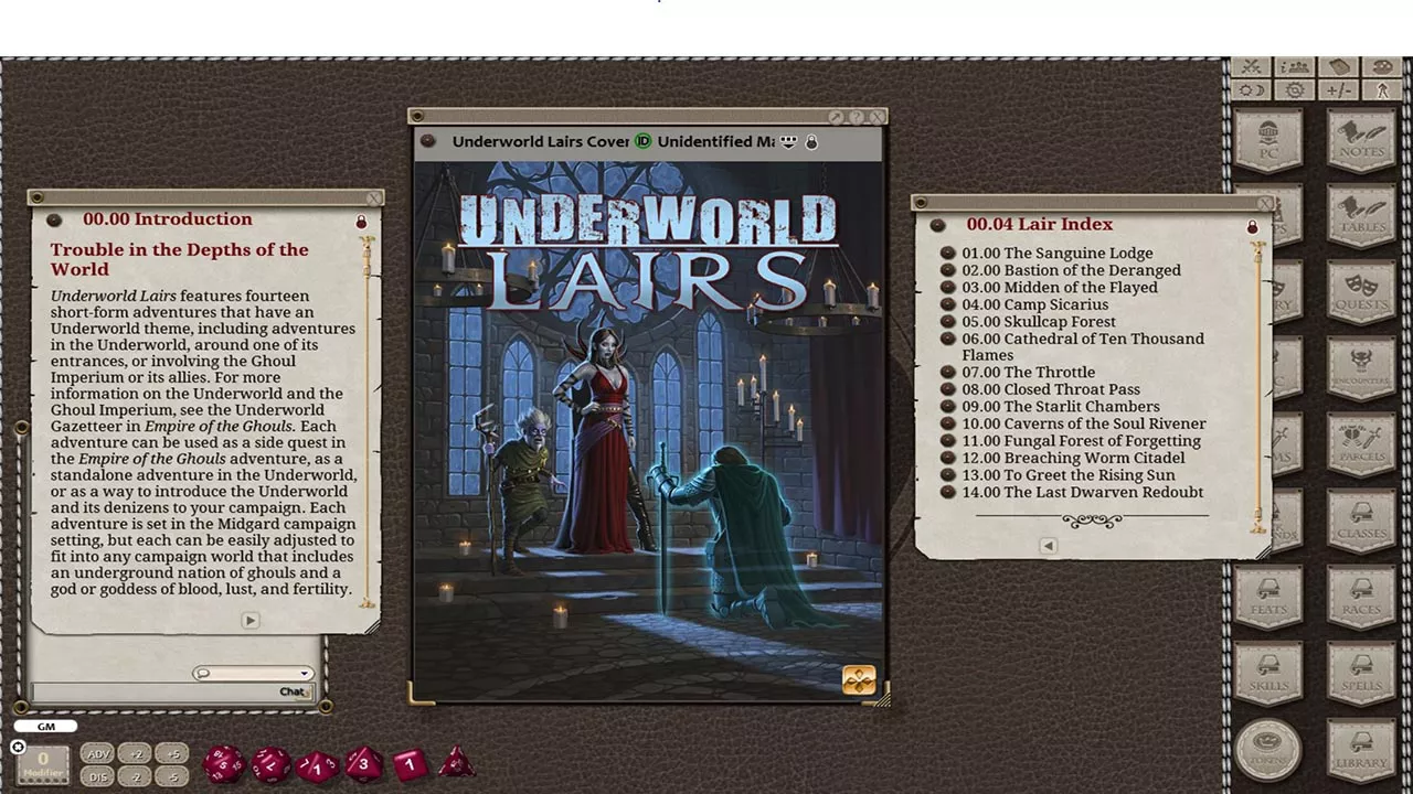 Underworld Lairs for Fantasy Grounds