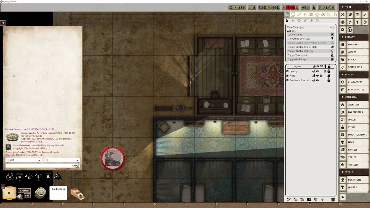 Deadlands: The Weird West: Map Pack 1: Grand Saloon for Fantasy Grounds
