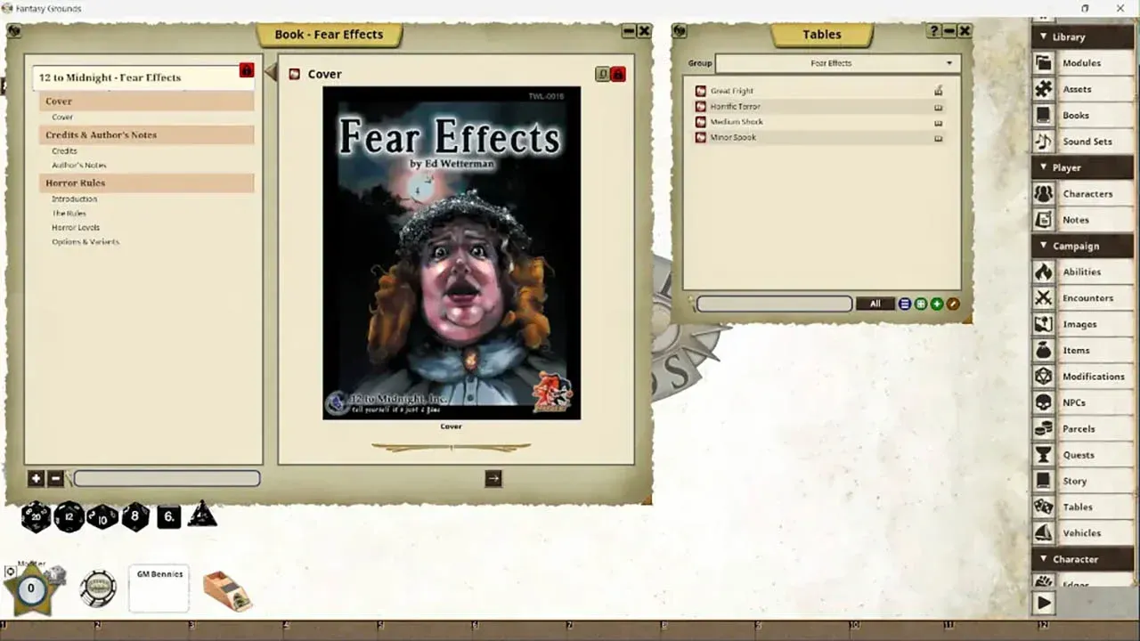 Fear Effects for Fantasy Grounds