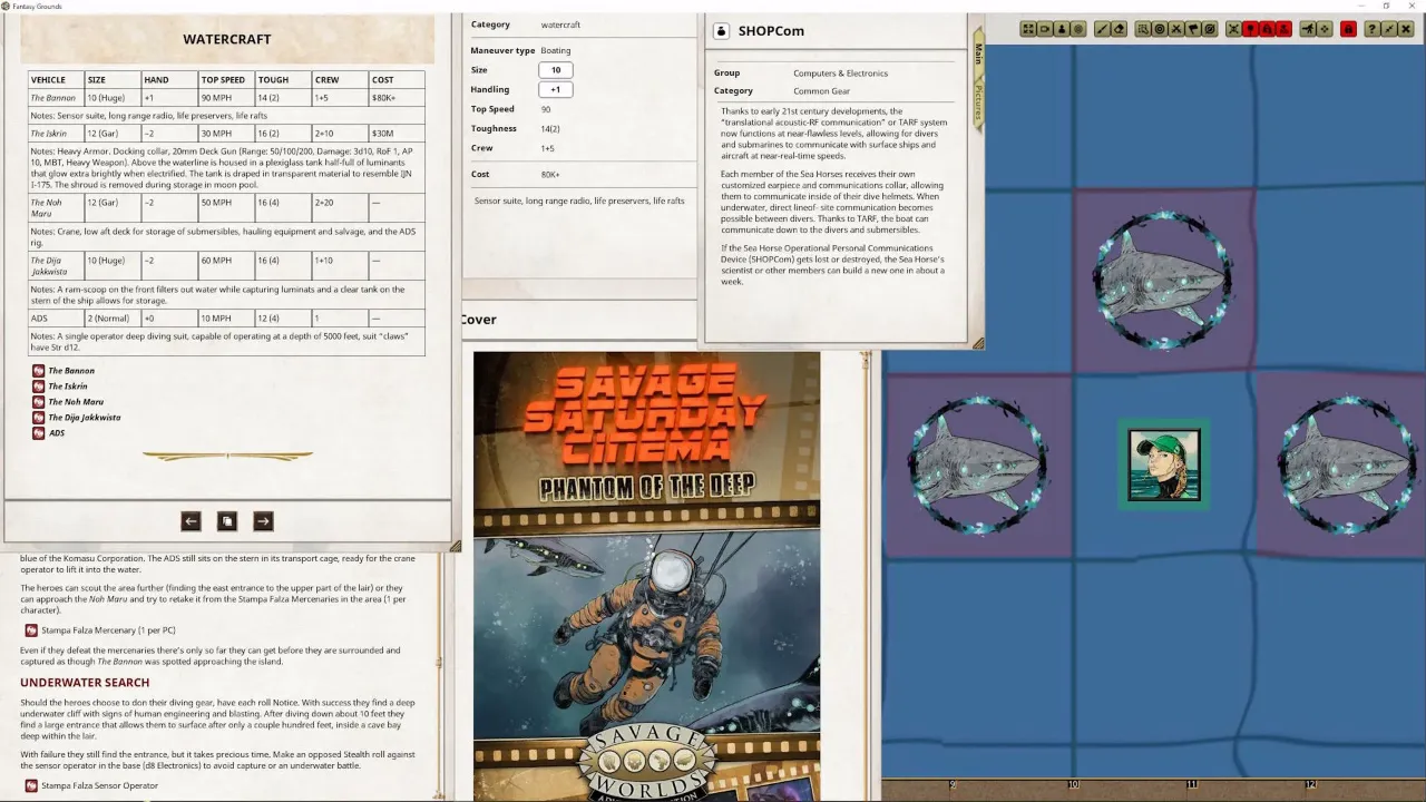 Savage Saturday Cinema: Phantom of the Deep for Fantasy Grounds