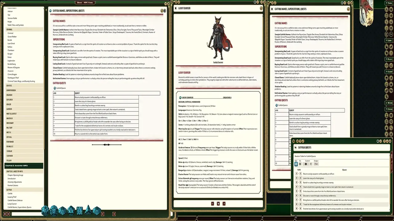 Pathfinder 2 RPG - NPC Core for Fantasy Grounds