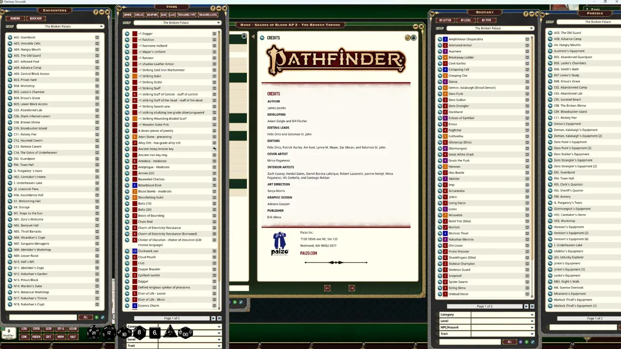 Pathfinder 2 RPG - Shades of Blood Adventure Path: The Broken Palace (2 ...