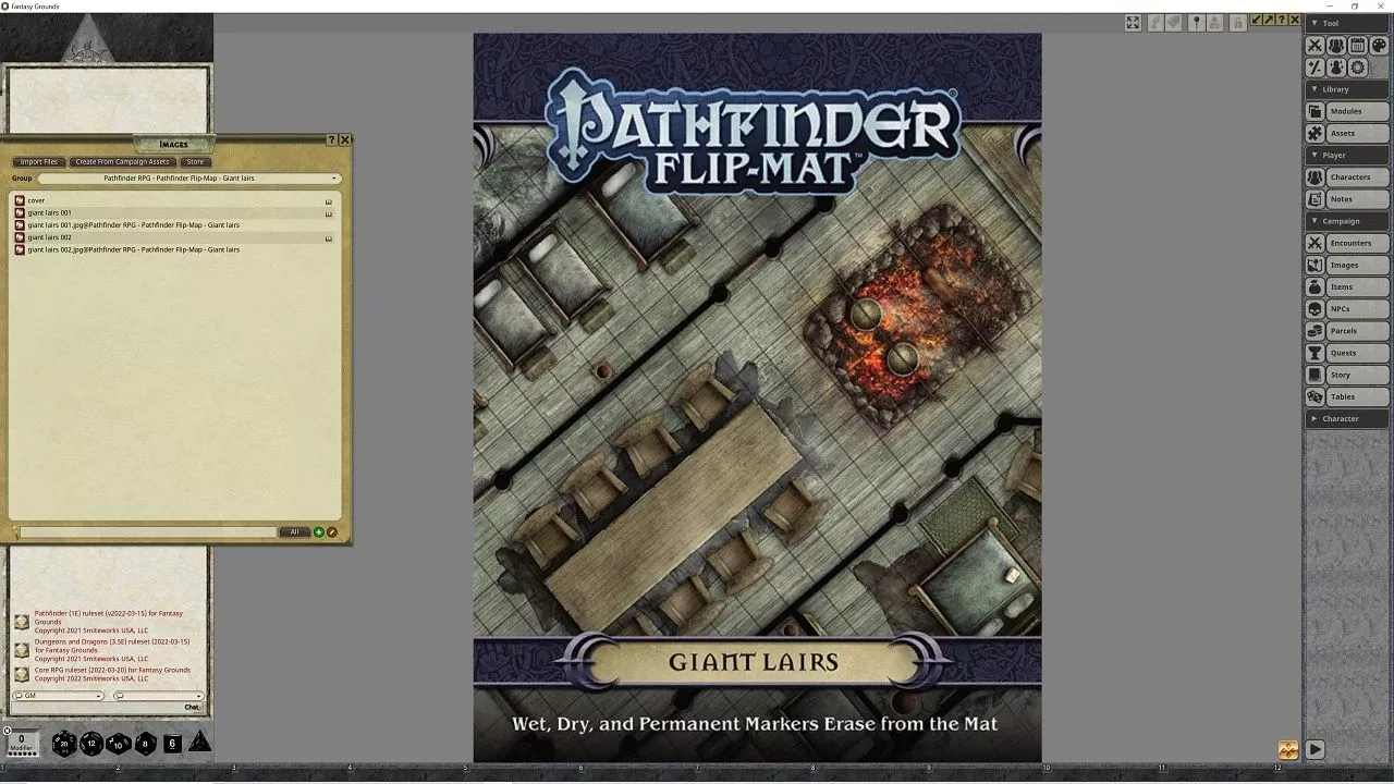 Pathfinder RPG - Pathfinder Flip-Mat - Giant lairs for Fantasy Grounds