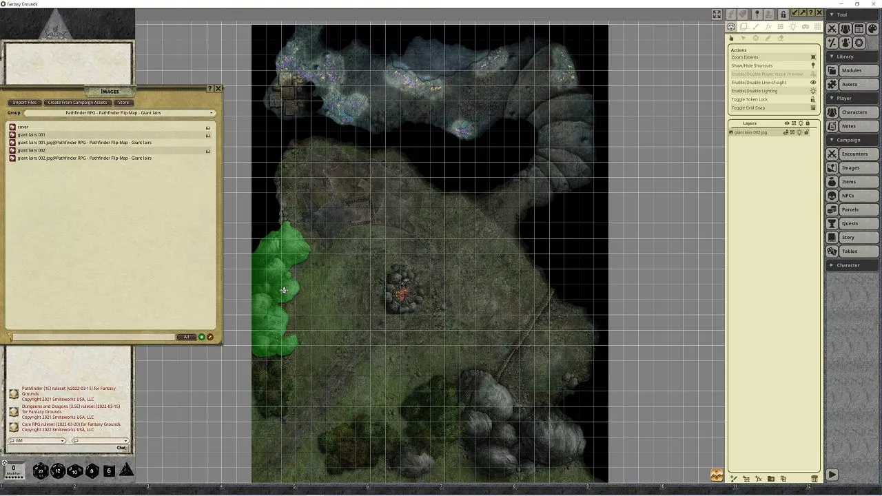Pathfinder RPG - Pathfinder Flip-Mat - Giant lairs for Fantasy Grounds