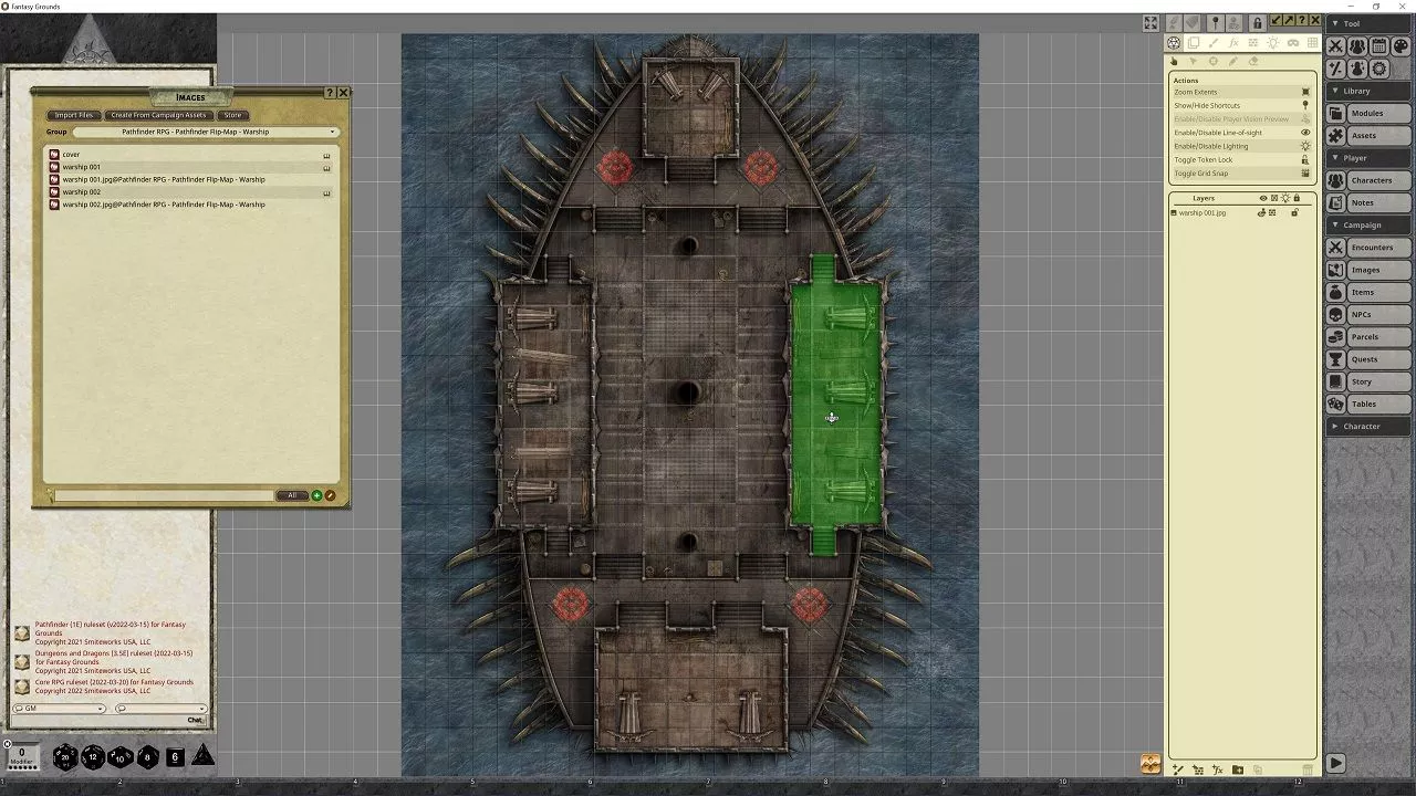 Pathfinder RPG - Pathfinder Flip-Mat - Warship for Fantasy Grounds