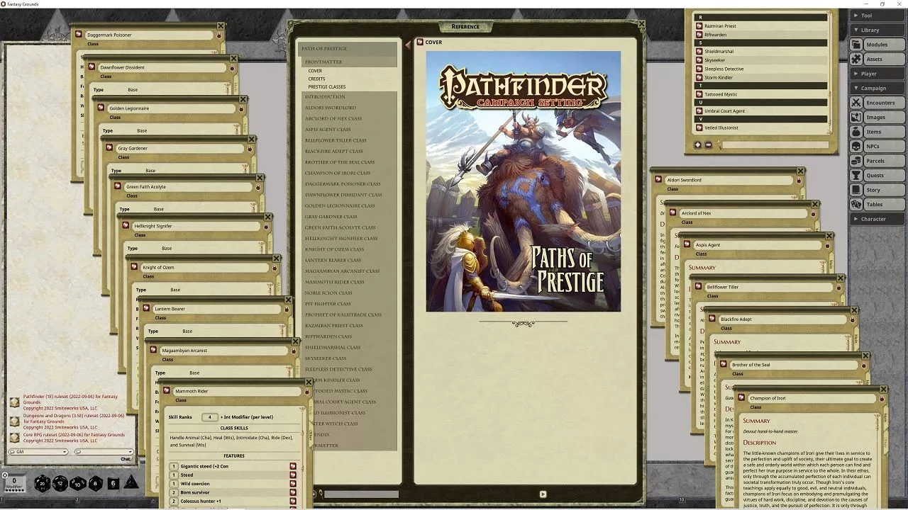Pathfinder RPG - Campaign Setting: Paths of Prestige for Fantasy Grounds