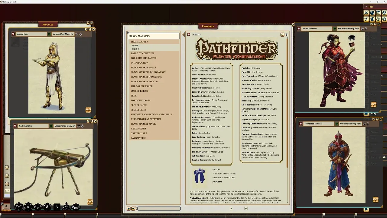 Pathfinder RPG - Pathfinder Companion: Black Markets for Fantasy Grounds