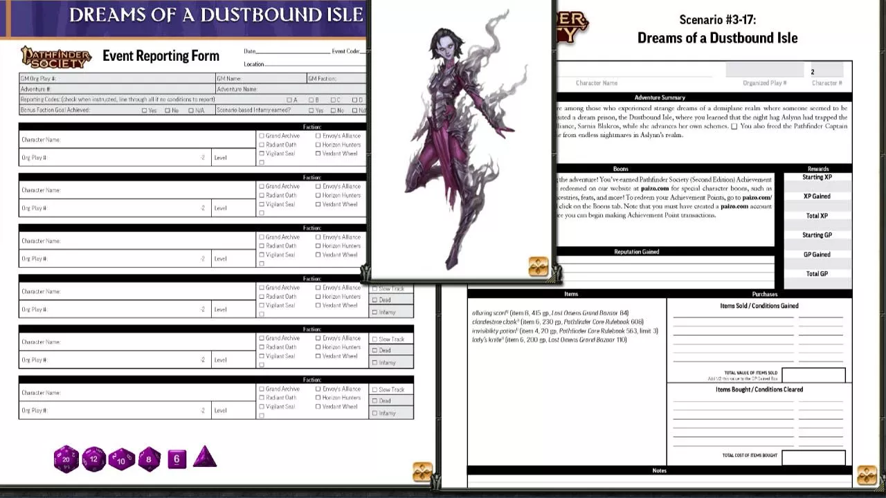 Pathfinder 2 RPG - Pathfinder Society Scenario #3-17: Dreams of a ...