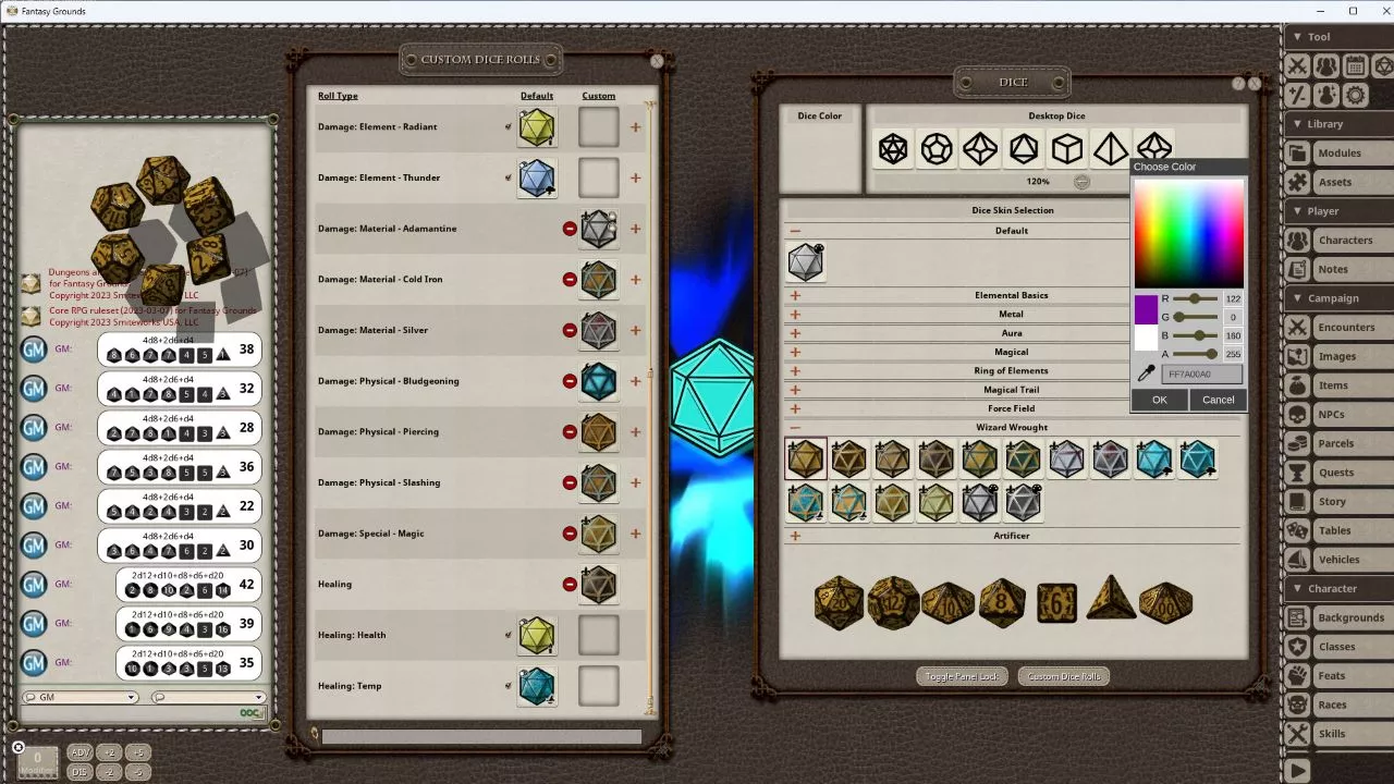 Wizard Wrought Dice Pack for Fantasy Grounds