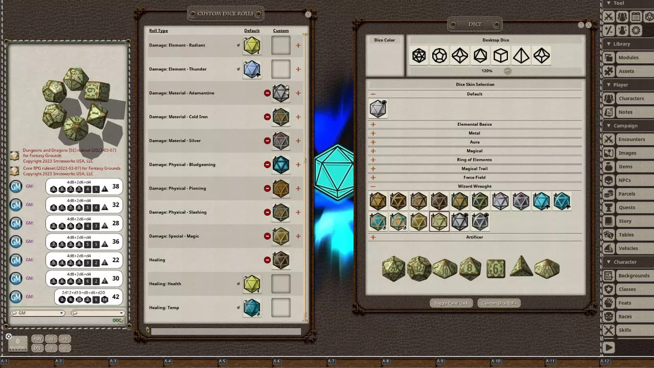Wizard Wrought Dice Pack for Fantasy Grounds