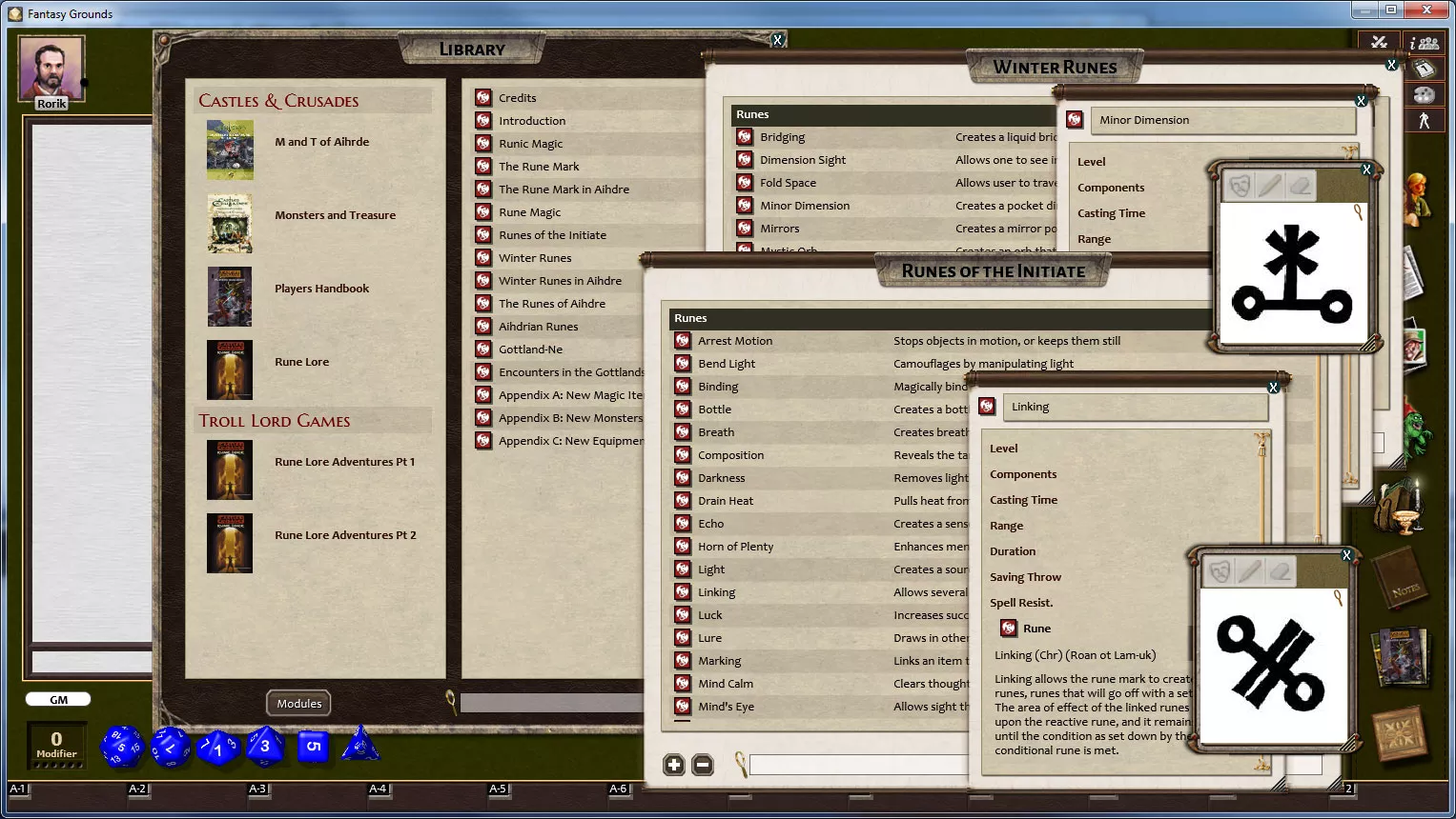 Rune Lore for Fantasy Grounds