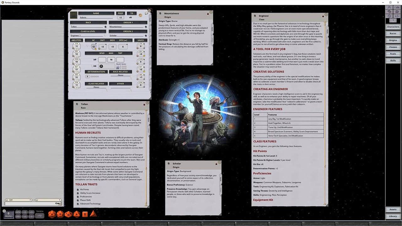 Stargate SG-1 Roleplaying Game Ruleset for Fantasy Grounds