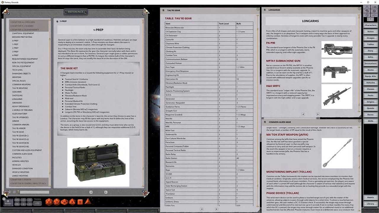 Stargate SG-1 Roleplaying Game Ruleset for Fantasy Grounds