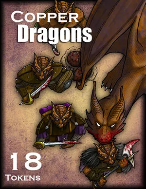 Copper Dragons (Token Pack) for Fantasy Grounds
